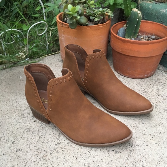 Shoes | Tan Cutout Booties | Poshmark
